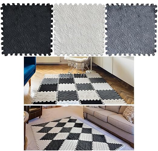 Amazon.com: 75 Pcs Puzzle Foam Floor Mat Rug Tiles - Interlocking ...
