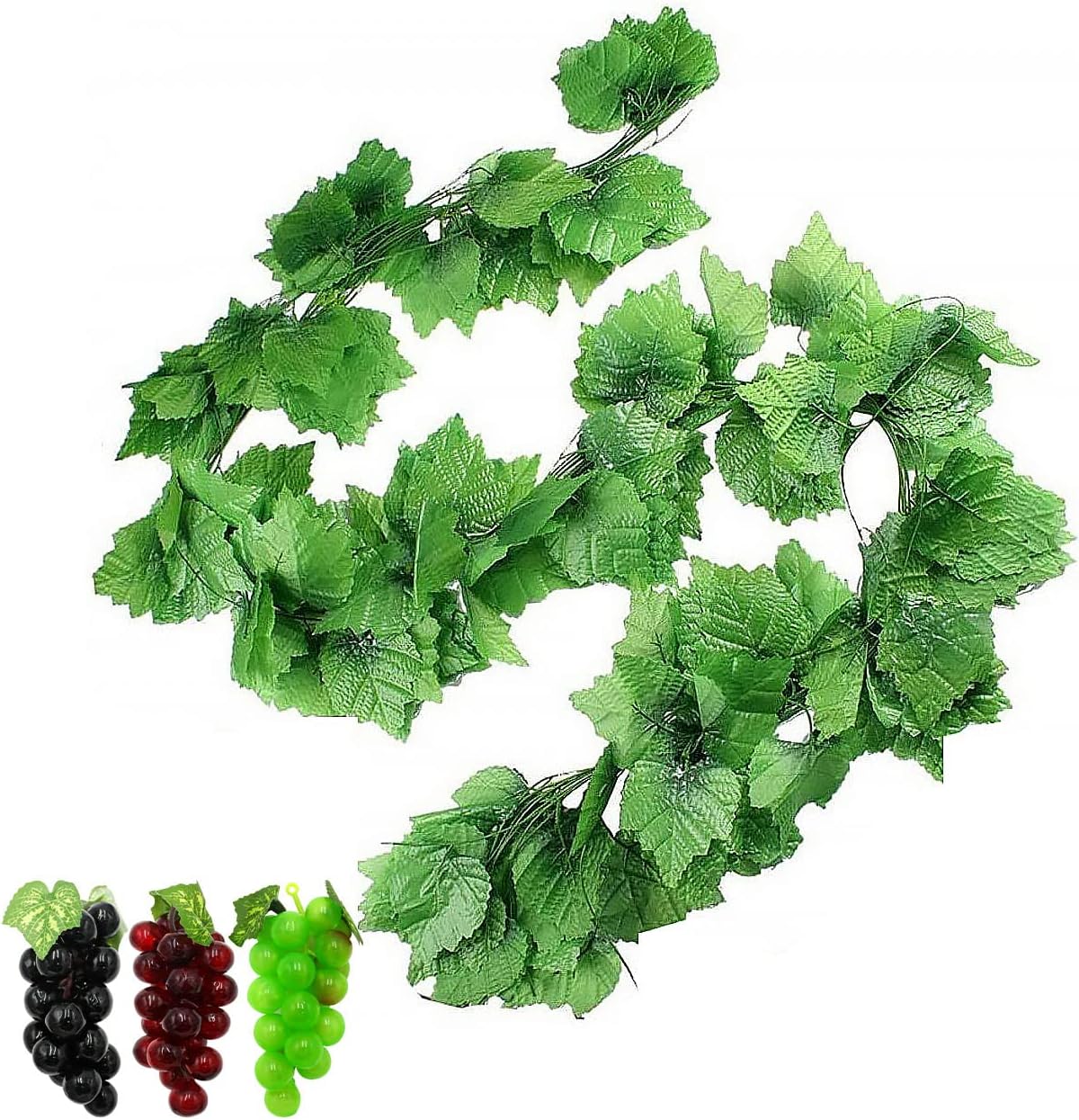 Amazon.com: 12 Strands 90 ft Artificial Fake Grape Vines with 3 Strings ...