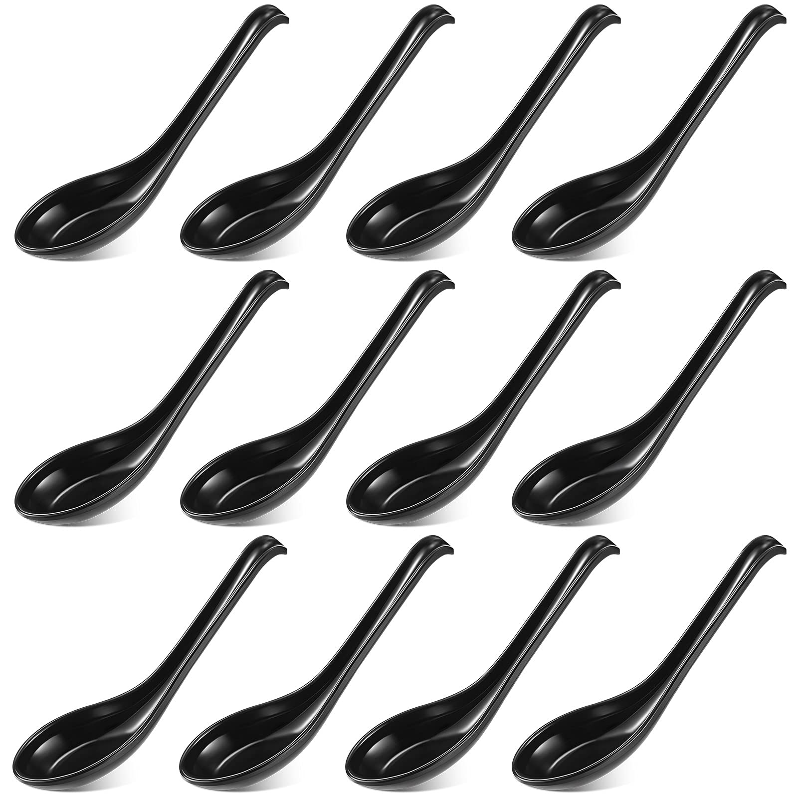 Amazon.com: Patelai 12 Pieces Asian Soup Spoons Rice Spoons Noodle Soup ...