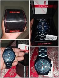 Titan Neo Splash Blue Dial Quartz Multifunction Stainless Steel Strap ...