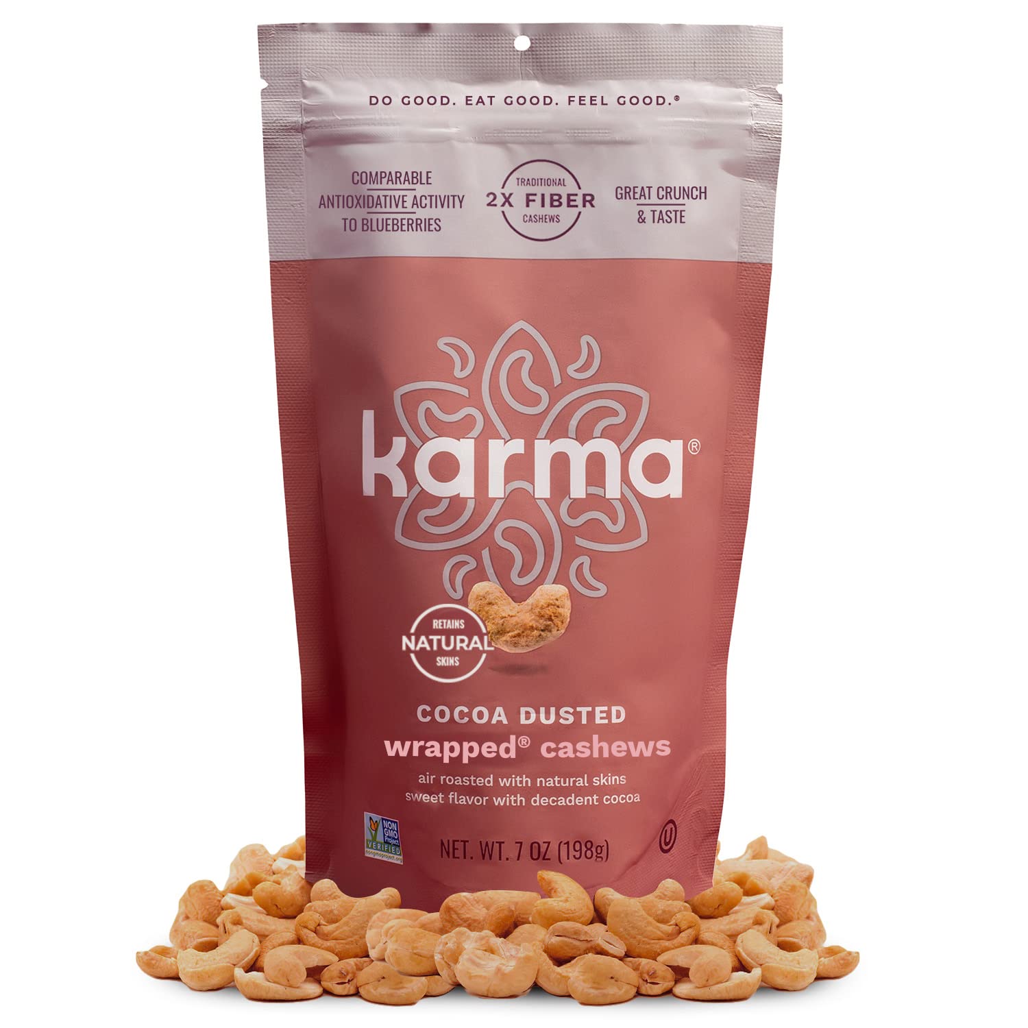 Amazon.com : Cocoa Dusted Wrapped Whole Cashews by Karma Nuts, Lightly ...