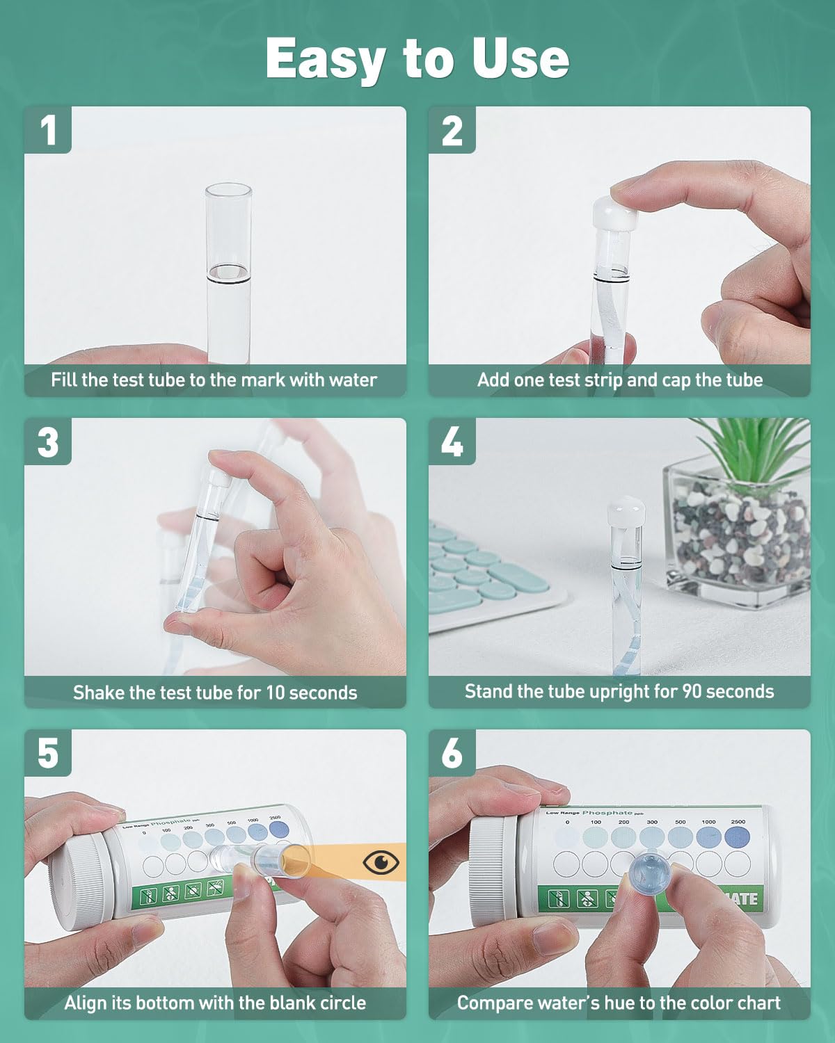 Snapklik.com : Phosphate Test Strips, 50 Strips Phosphate Test Kit For ...