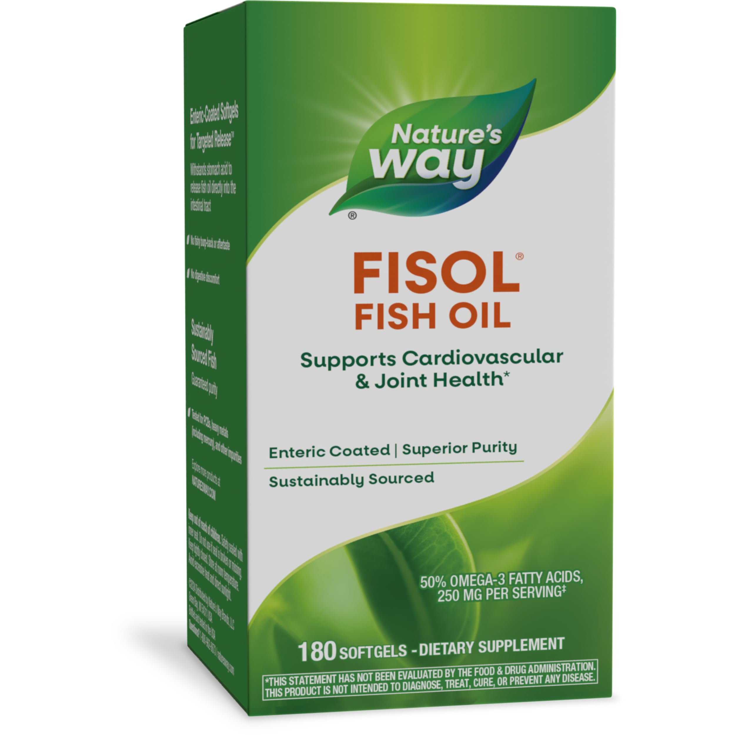 Amazon.com: Nature's Way Fisol Fish Oil, Enteric Coated, Supports ...