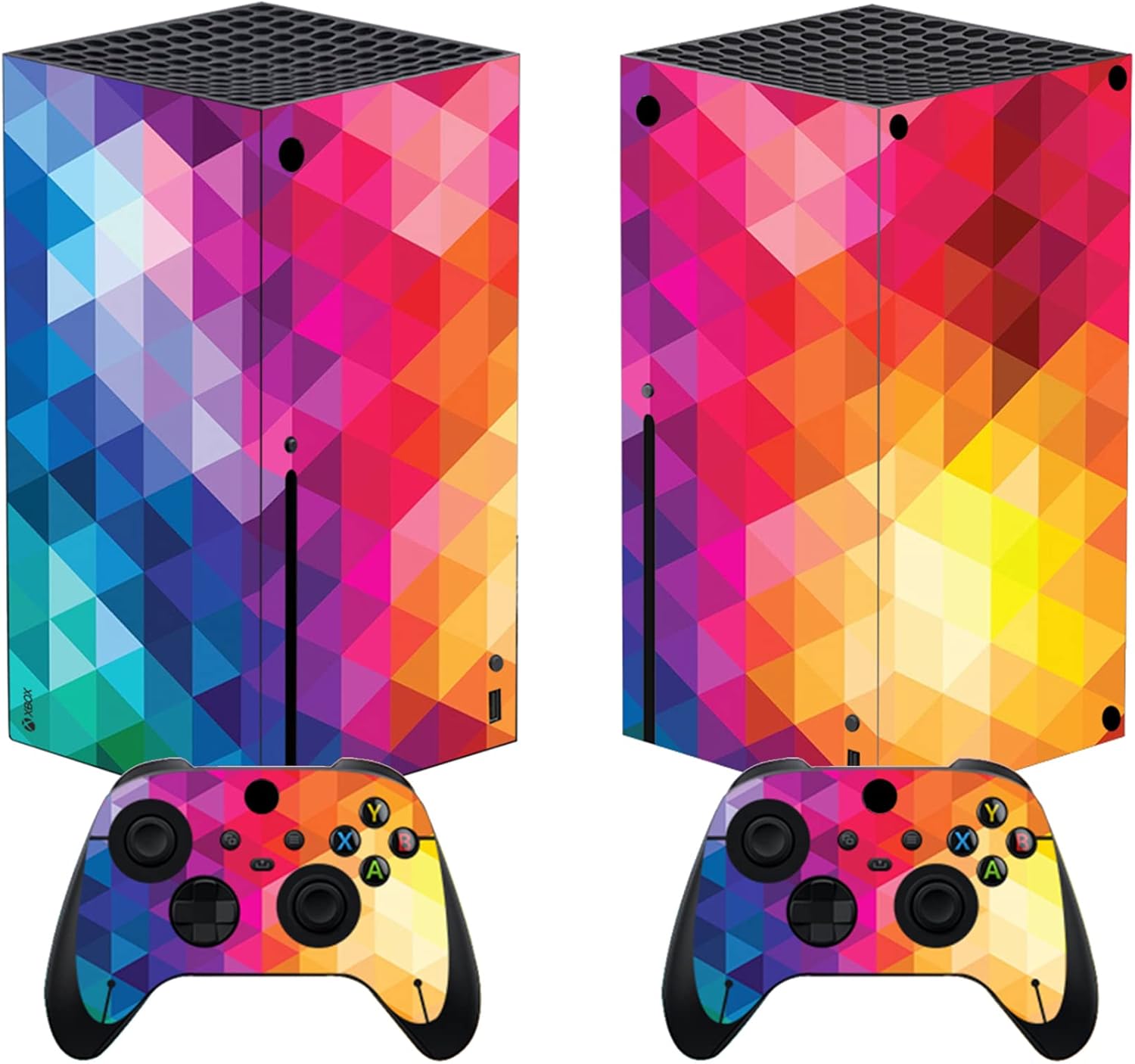 Amazon.com: PlayVital Colorful Triangle Custom Vinyl Skins for Xbox ...