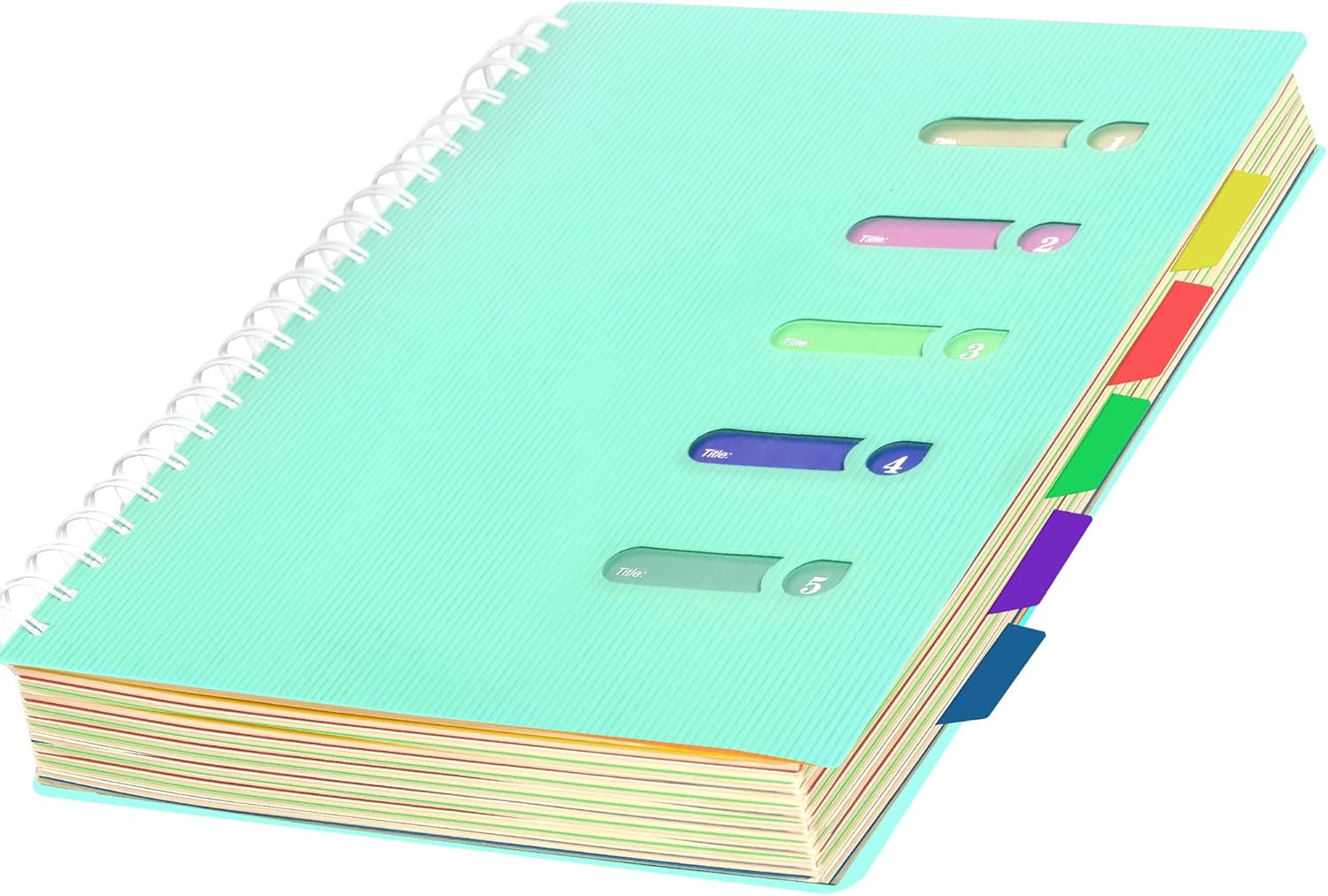 Amazon.com : 5 Subject Notebook 8.5 x 11 Large Spiral Notebook with ...