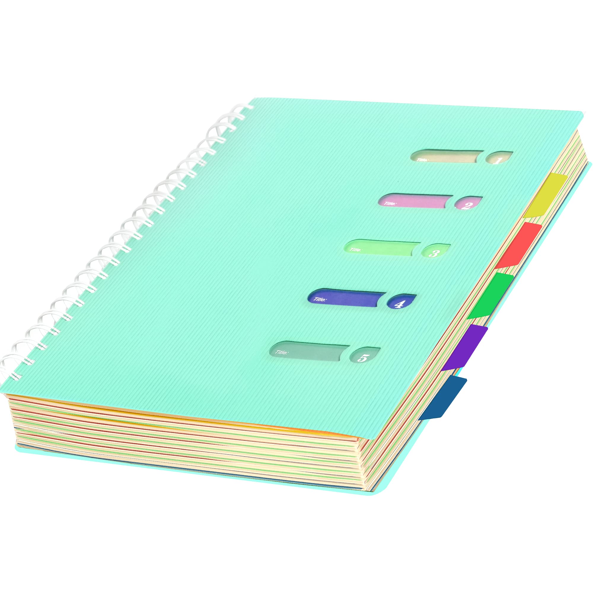 Amazon.com : 5 Subject Notebook 8.5 x 11 Large Spiral Notebook with ...