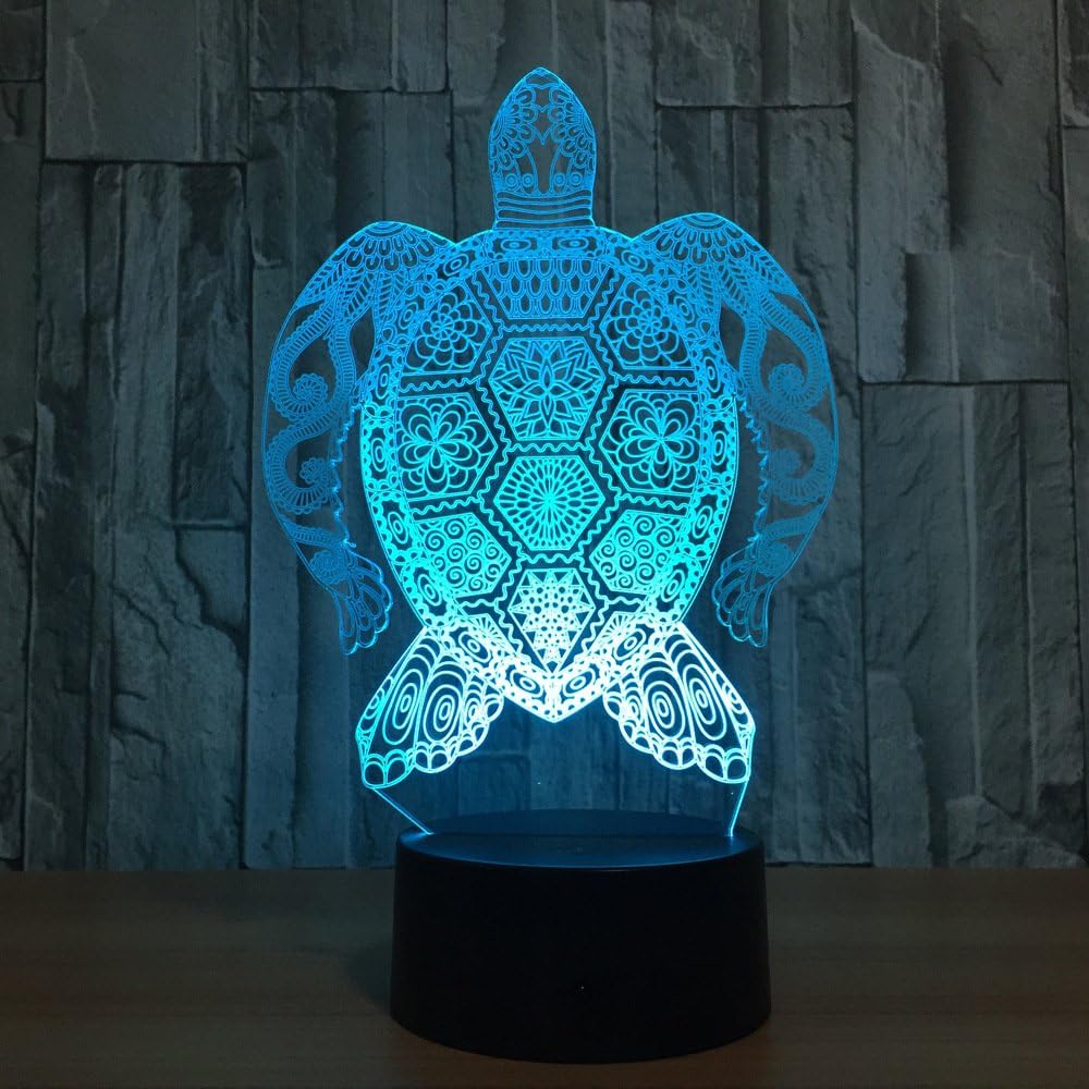 Sea Turtle 3D Night Light, 7 Colors Changing Optical Illusion Smart ...