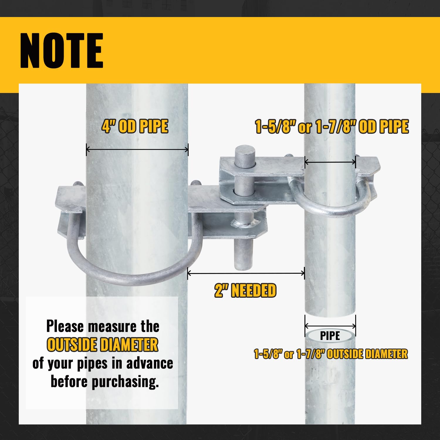 Snapklik.com : Chain Link Gate Hinge, 180 Degree Hinge For Chain Link ...