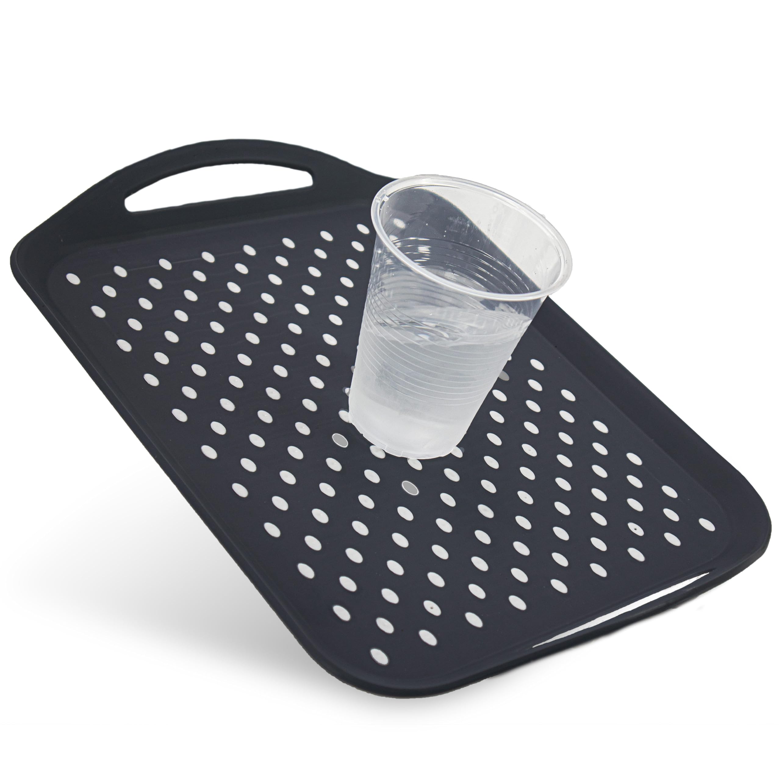 Amazon.com: Non Slip Serving Tray with Handles - Rubber Silicone Grip ...