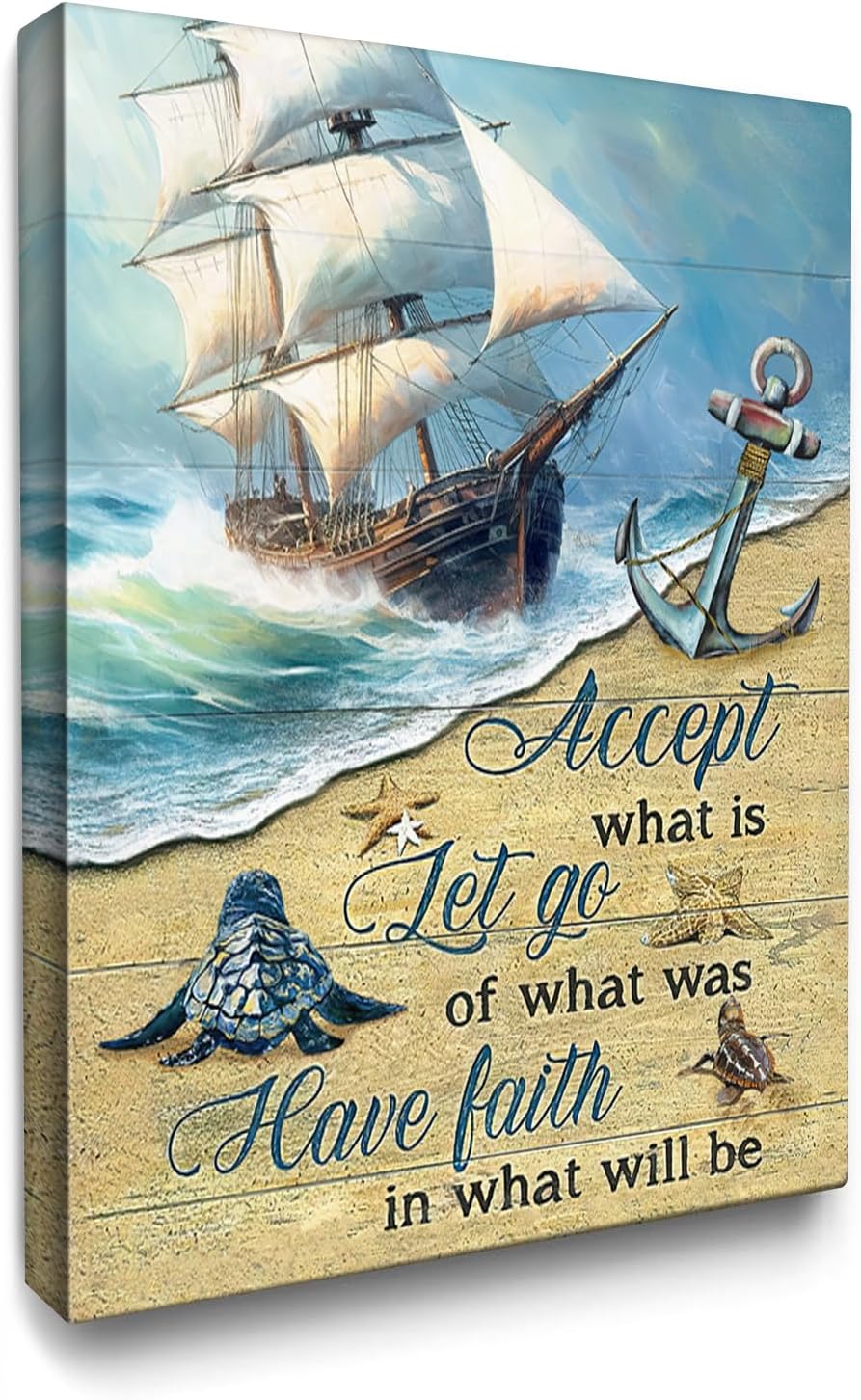 Amazon.com: Luslya Inspirational Sea Turtle Wall Art Canvas Christian ...