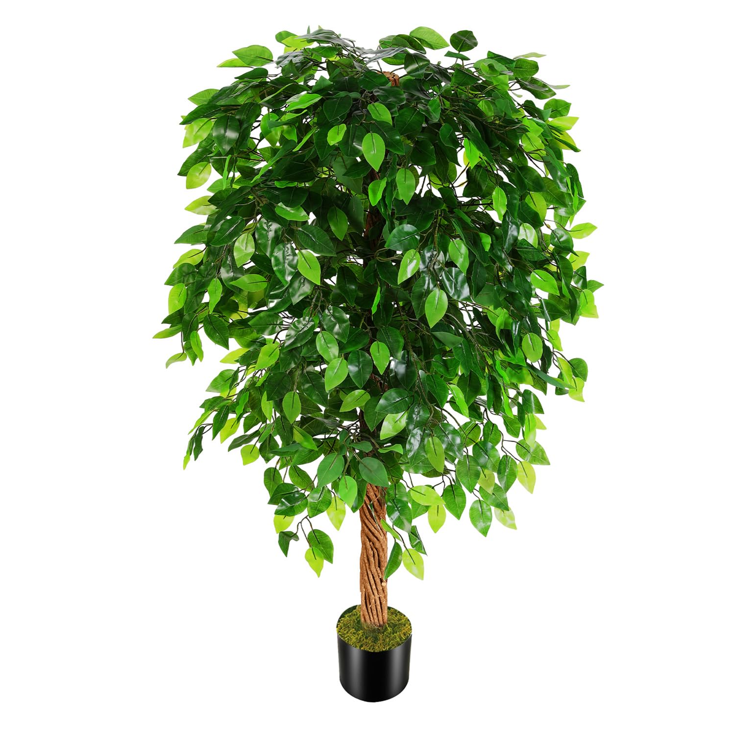 Amazon.com: OXLLXO 5ft Artificial Ficus Silk Tree (60in) with Plastic ...