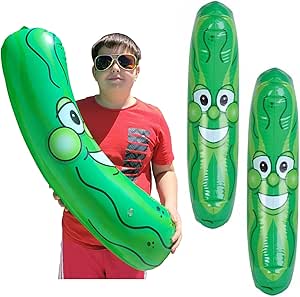 Amazon.com: Giant Jumbo 36" Green Inflatable Smiling Pickle Head (3 ...