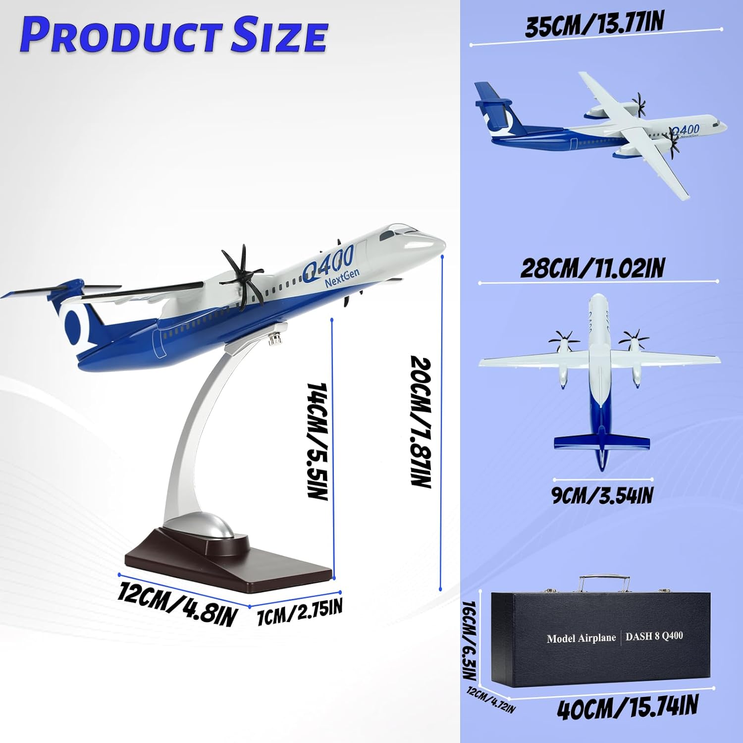 Bombardier Dash 8-Q400 Escala 1100 Modelo de turbohélice gemelo modelo ...