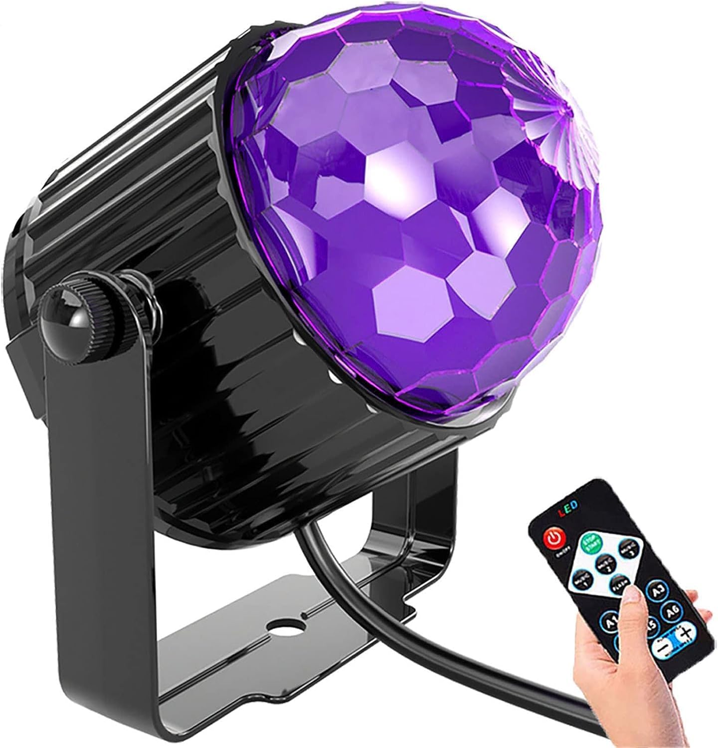 Black Light UV Light, 3W LED Disco Ball, Sound Activated with Remote ...