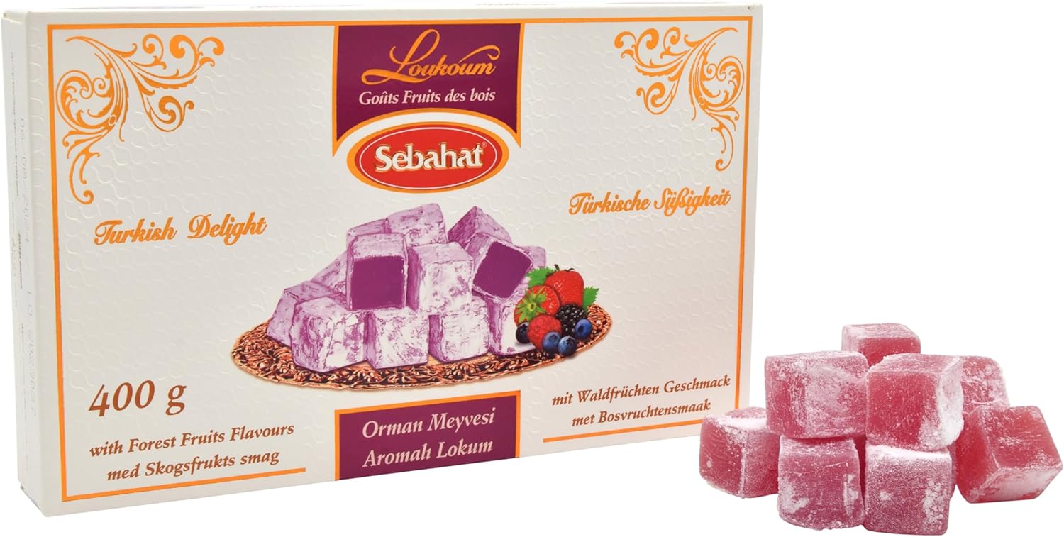 Sebahat Turkish Delight Lokum in Gift Box (Forest Fruit Flavour, 400g ...