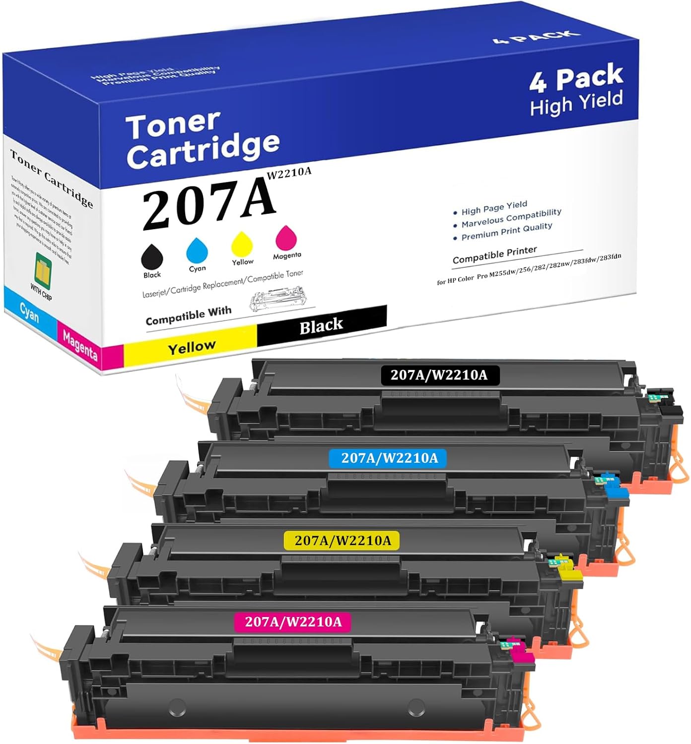 Amazon.com: 207A Toner Cartridges for HP Printers Color Laserjet Pro ...