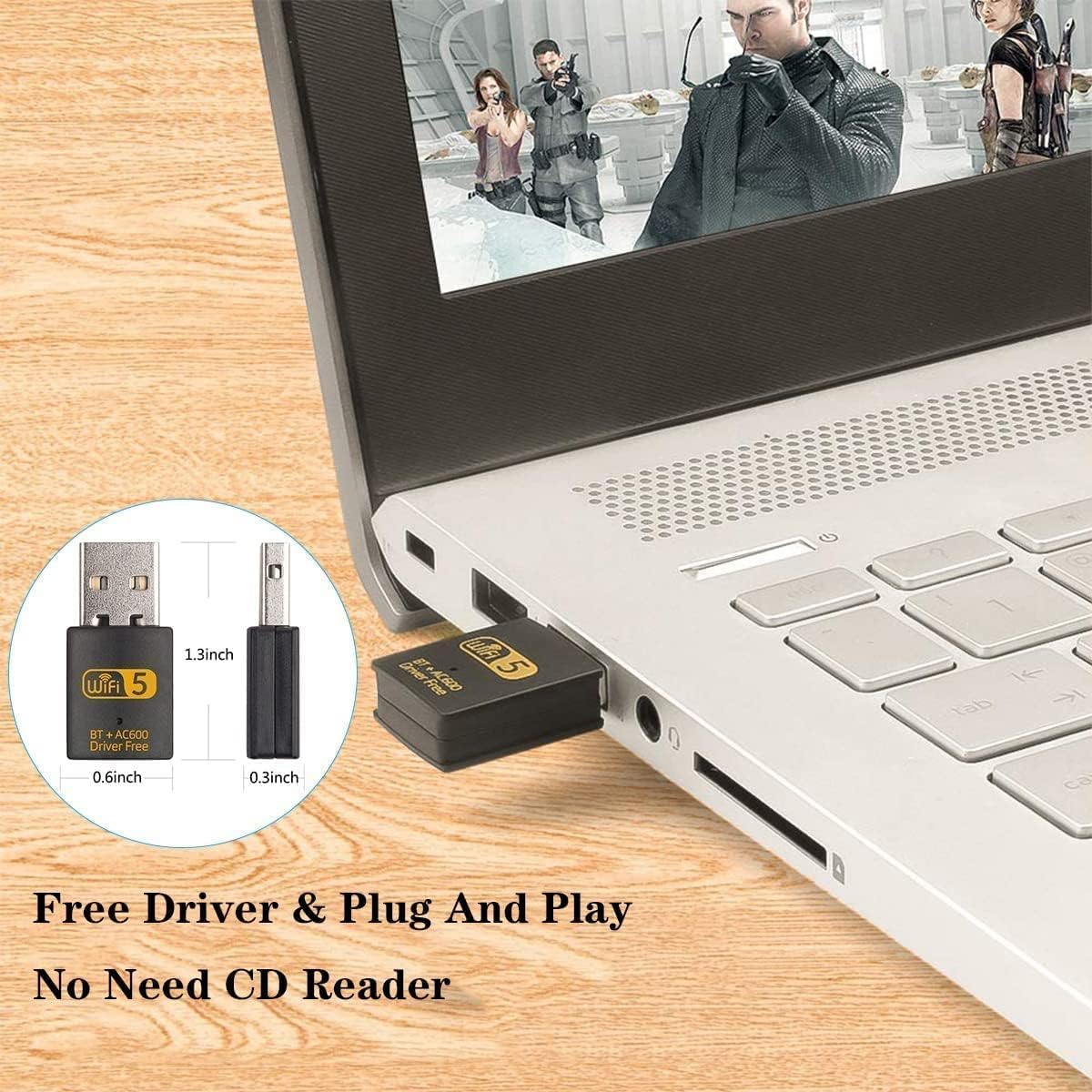 NJDT USB Wi-Fi Dongle Dual Band 2.4G/5.8G Mini Wireless Network USB ...