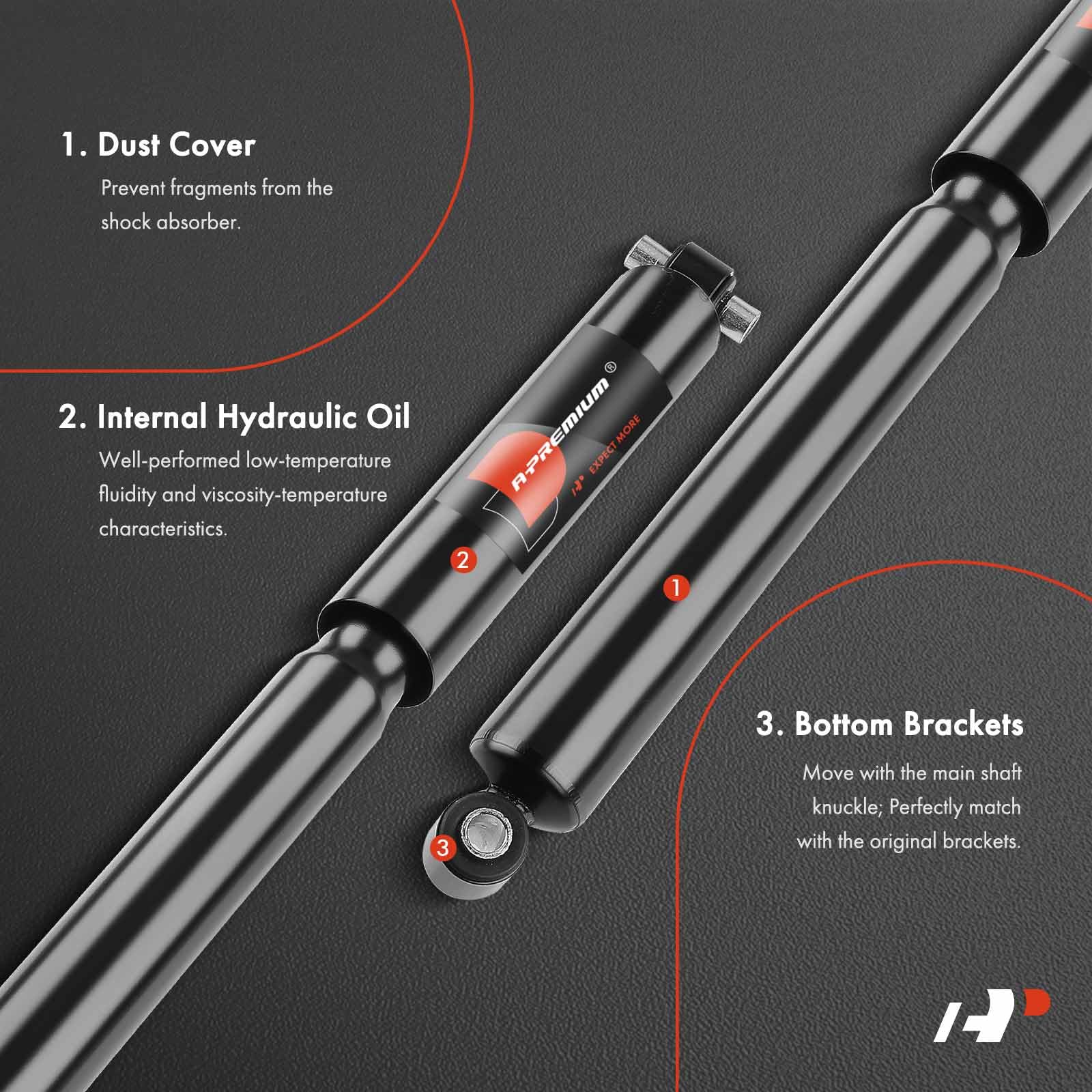 A-Premium Rear Shock Absorber Compatible with Kenworth C500 T2000 T600A ...