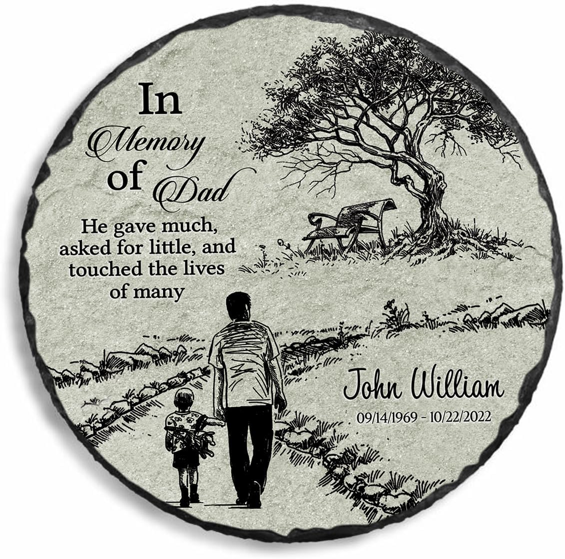 Amazon.com: Lixcanvas Personalized in Memory of Dad Memorial Stone ...