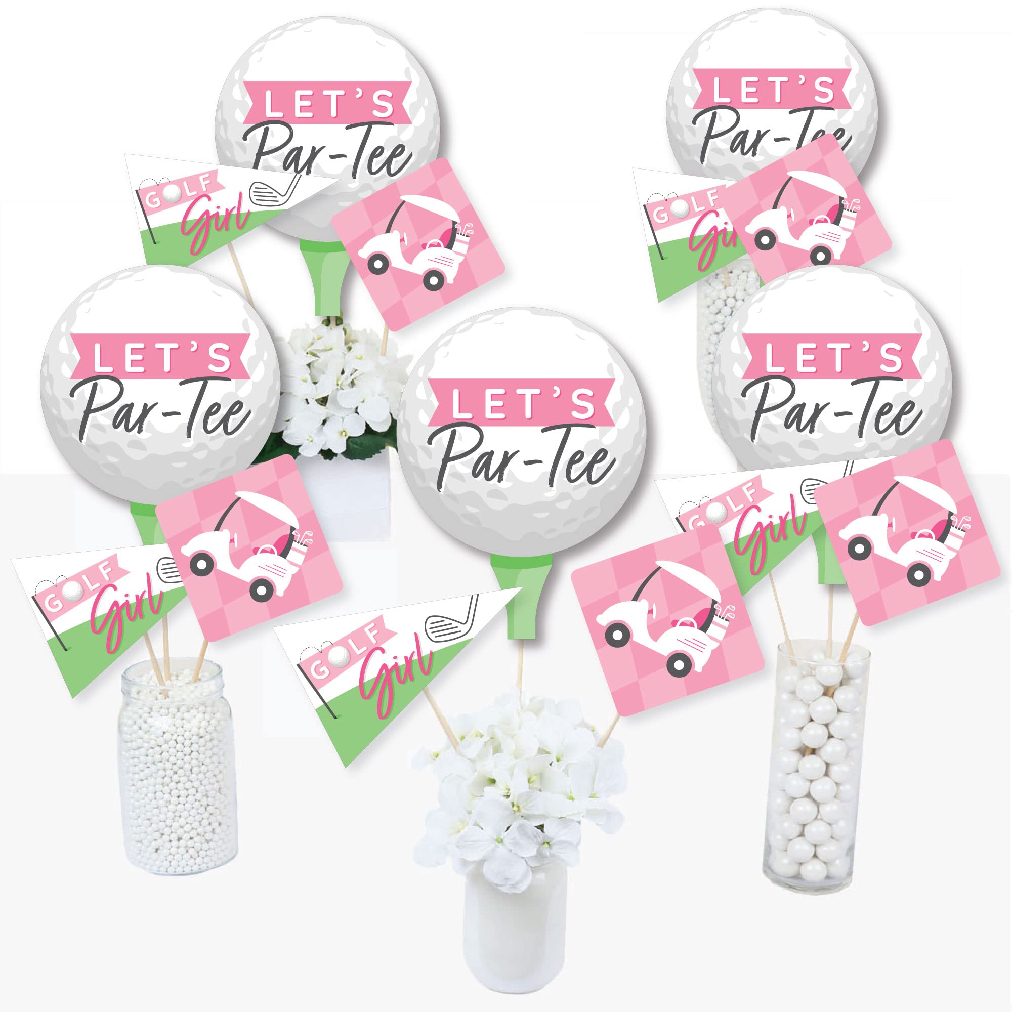 Woman Golf Event Center Pieces Golf Girl Pink Birthday Party Or Baby