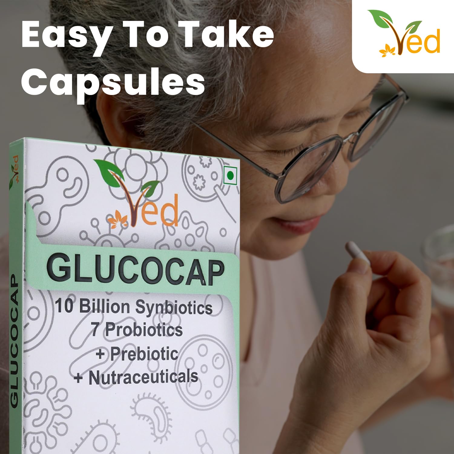 Snapklik.com : Ved Glucocap Complex Probiotics And Prebiotics Complex ...