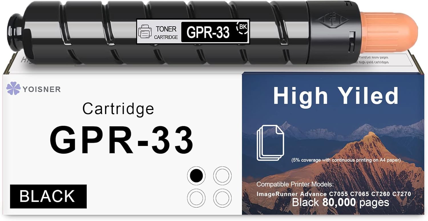 Amazon.com: GPR-33 GPR33 Toner Cartridge YOIS 1-Pack Toner Replacement for Canon GPR-33BK Toner ...