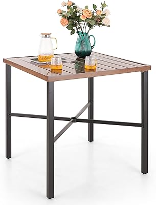 Amazon.com: Sophia & William Metal Outdoor Dining Table, Square Mesh ...