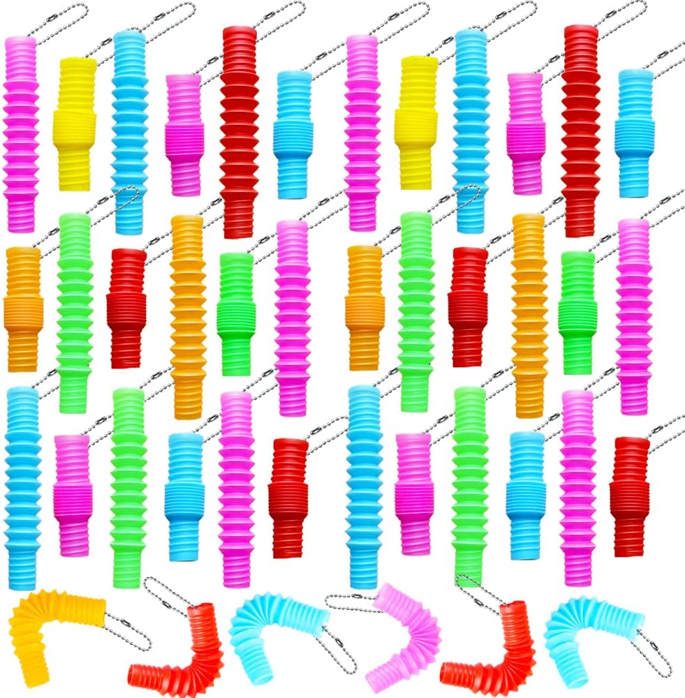 Amazon.com: 36 PCS Mini Pop Tube Keychain Fidget Sensory Toys, Mini Pop ...