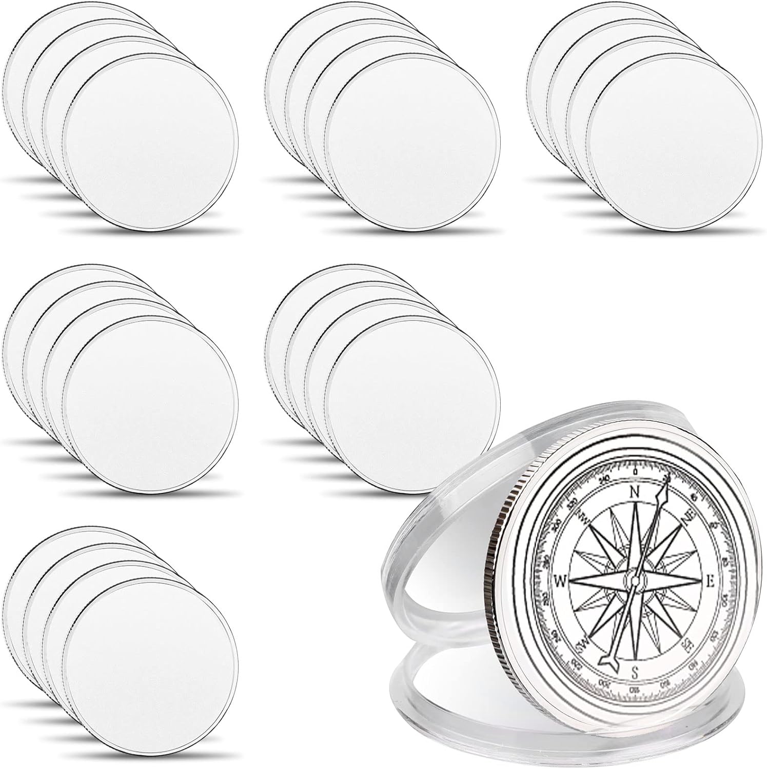 Amazon.com: Ioffersuper 25Pcs 40mm Blank Challenge Coin Threaded Edged ...