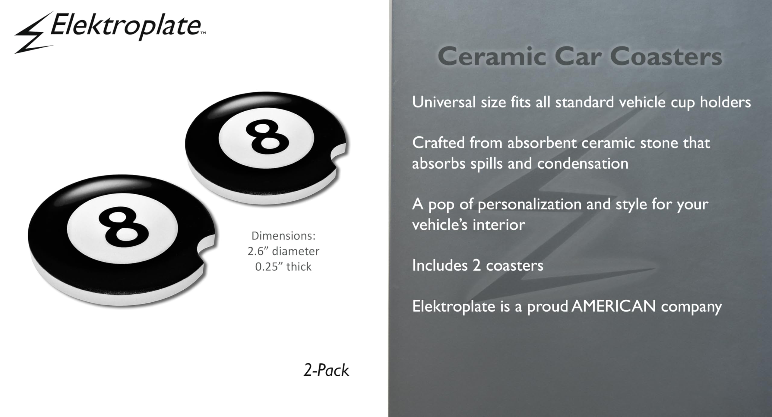 Snapklik.com : Elektroplate Black Magic 8 Pool Ball Automotive Ceramic ...