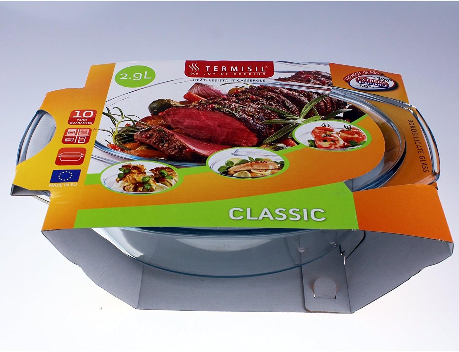 Termisil Glass Casserole Dish with lid, 2.9ltr : Amazon.co.uk: Home ...