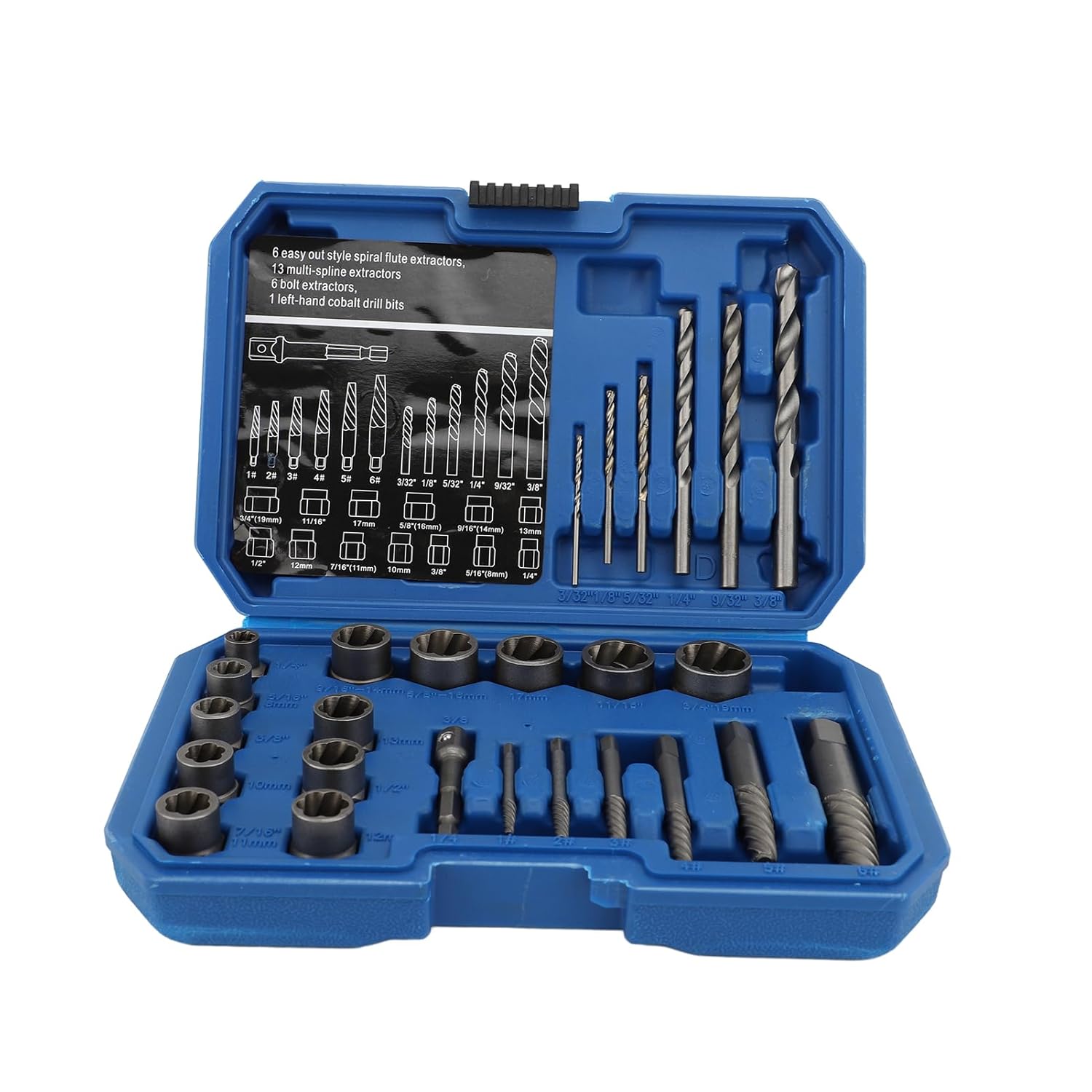 Amazon.com: 26PCS 40Cr Impact Nut Bolt Removal Drill Bit Kit with Left ...
