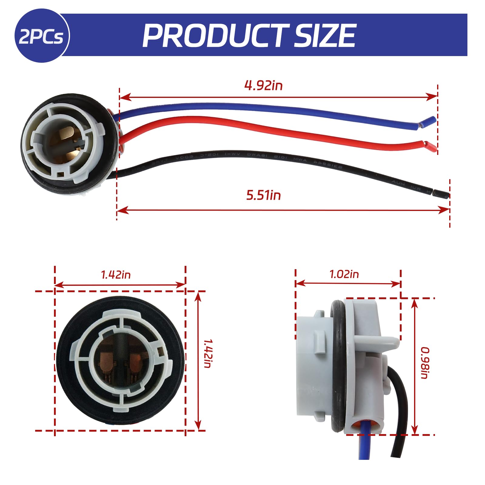 Snapklik.com : 2PCS 1157 LED Bulb Socket Plug, 2057 2357 7528 ...