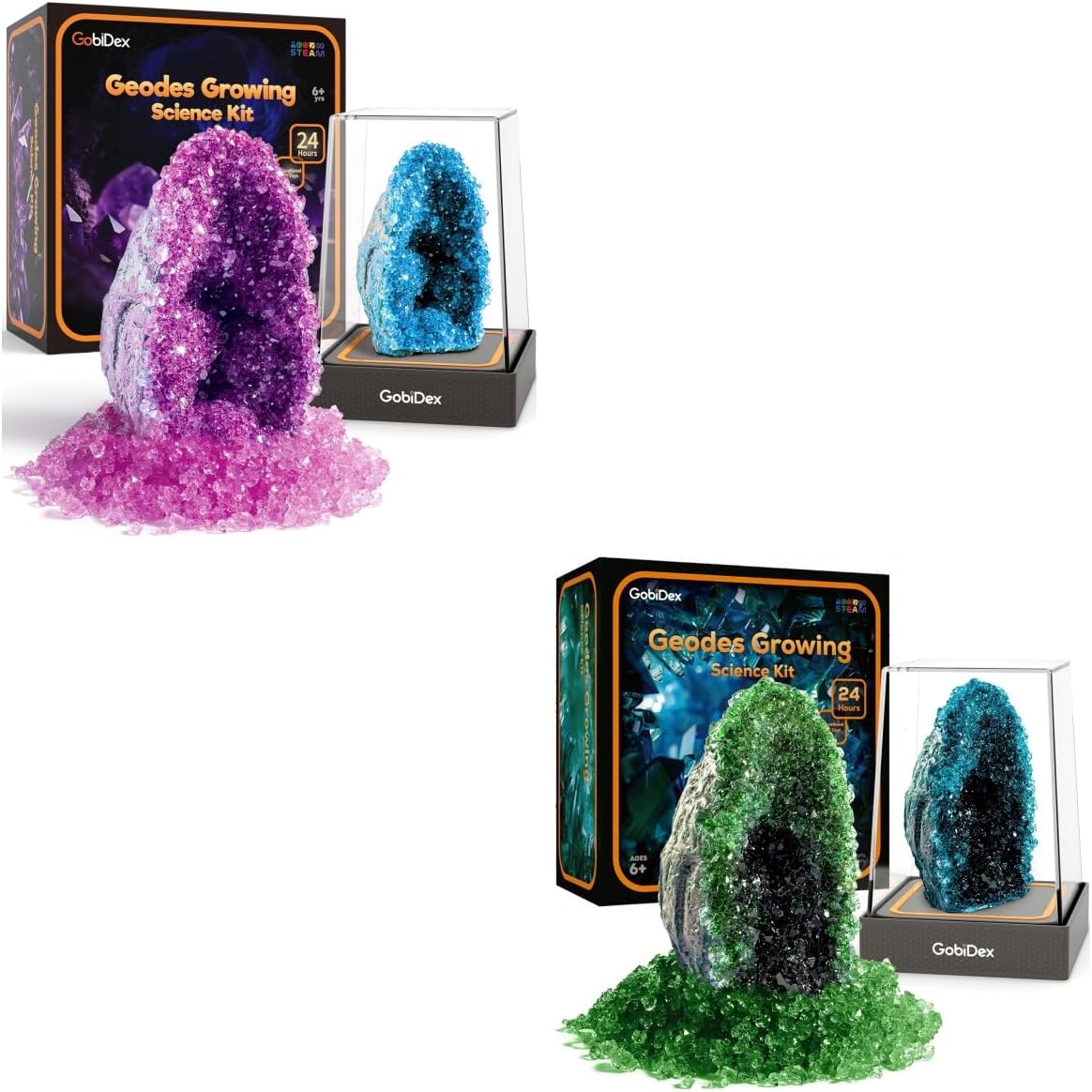 Amazon.com: GobiDex Geodes Crystal Growing Kit for Kids, 24-Hour Fast ...
