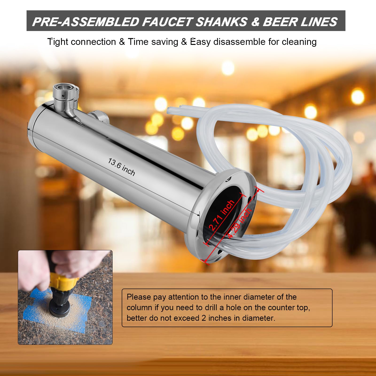 Snapklik.com : FERRODAY Kegerator Tower Dual Faucet Beer Tower Double ...