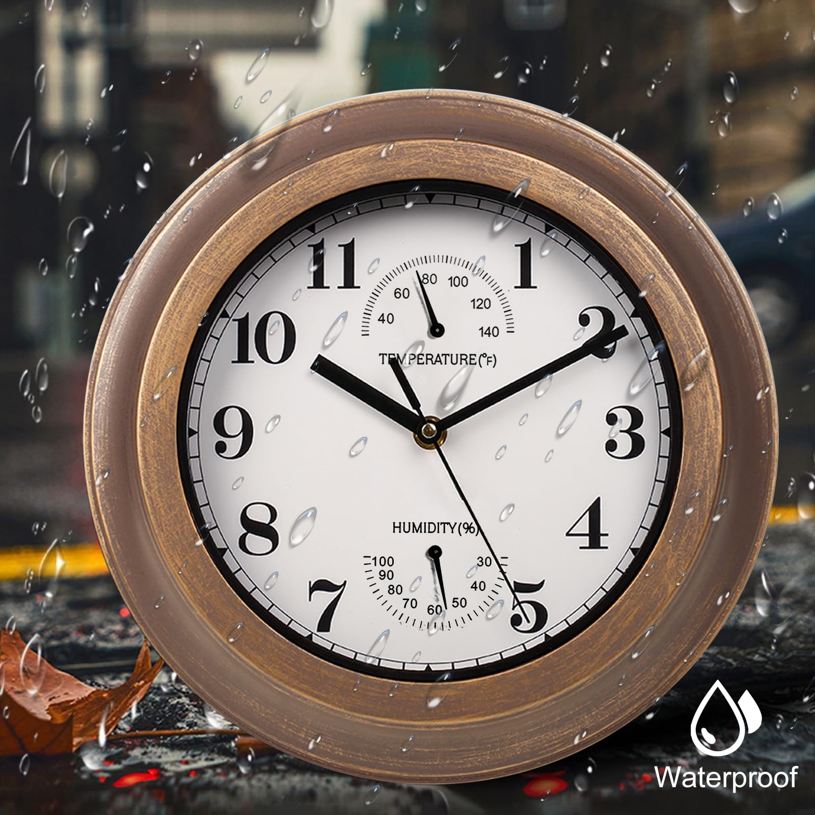 XQZMD Outdoor Waterproof Wall Clock, 11.2 inch Retro Wall Clock with ...