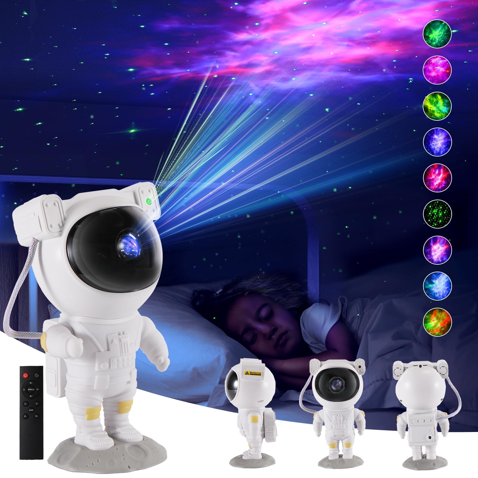 FBSPORT Astronaut Galaxy Projector Starry Sky Night Light, Star Nebula ...