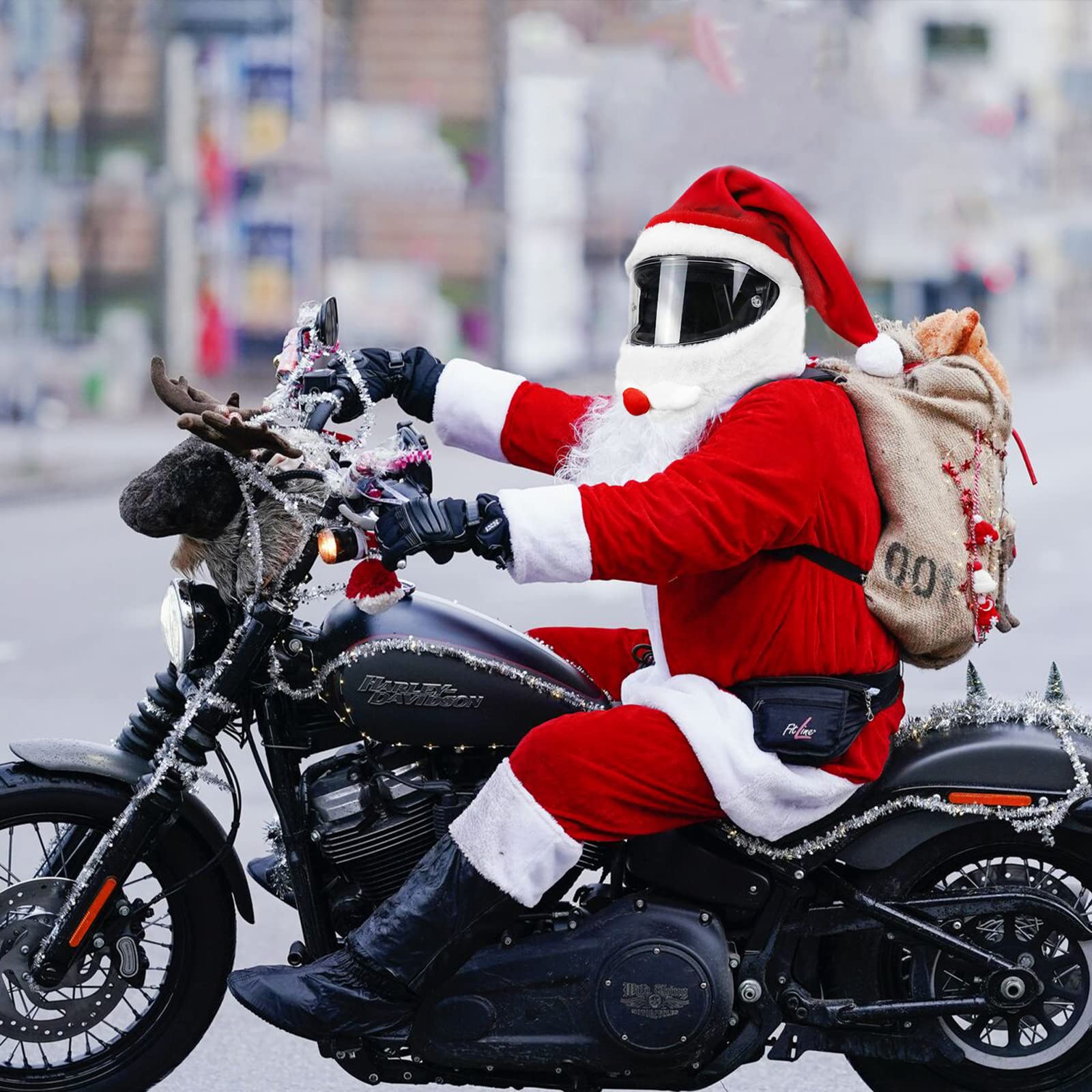Christmas Motorcycle Helmet Cover Santa Claus DIY