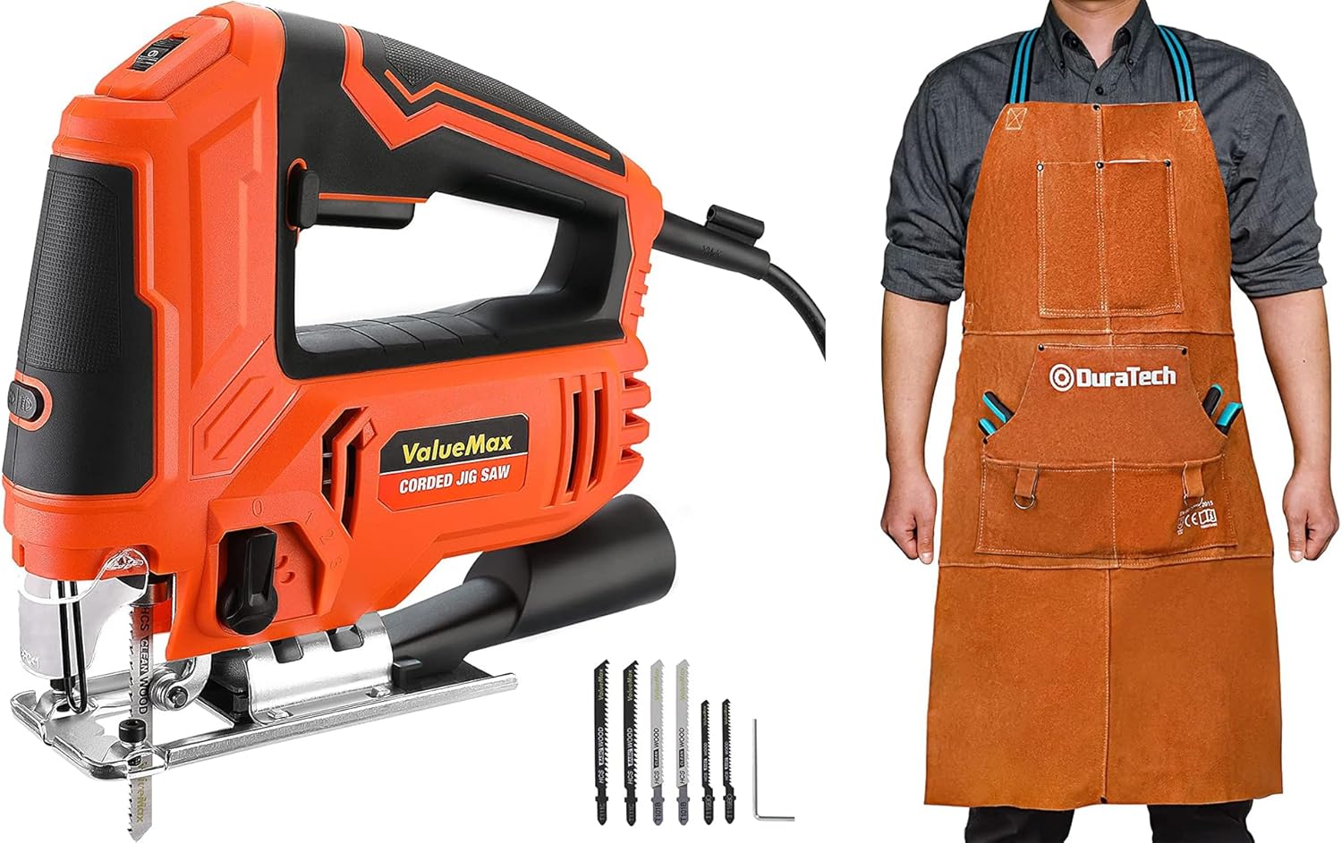 ValueMax Jig Saw, 6.5AMP Corded Electric Jigsaw & DURATECH 36" Leather ...