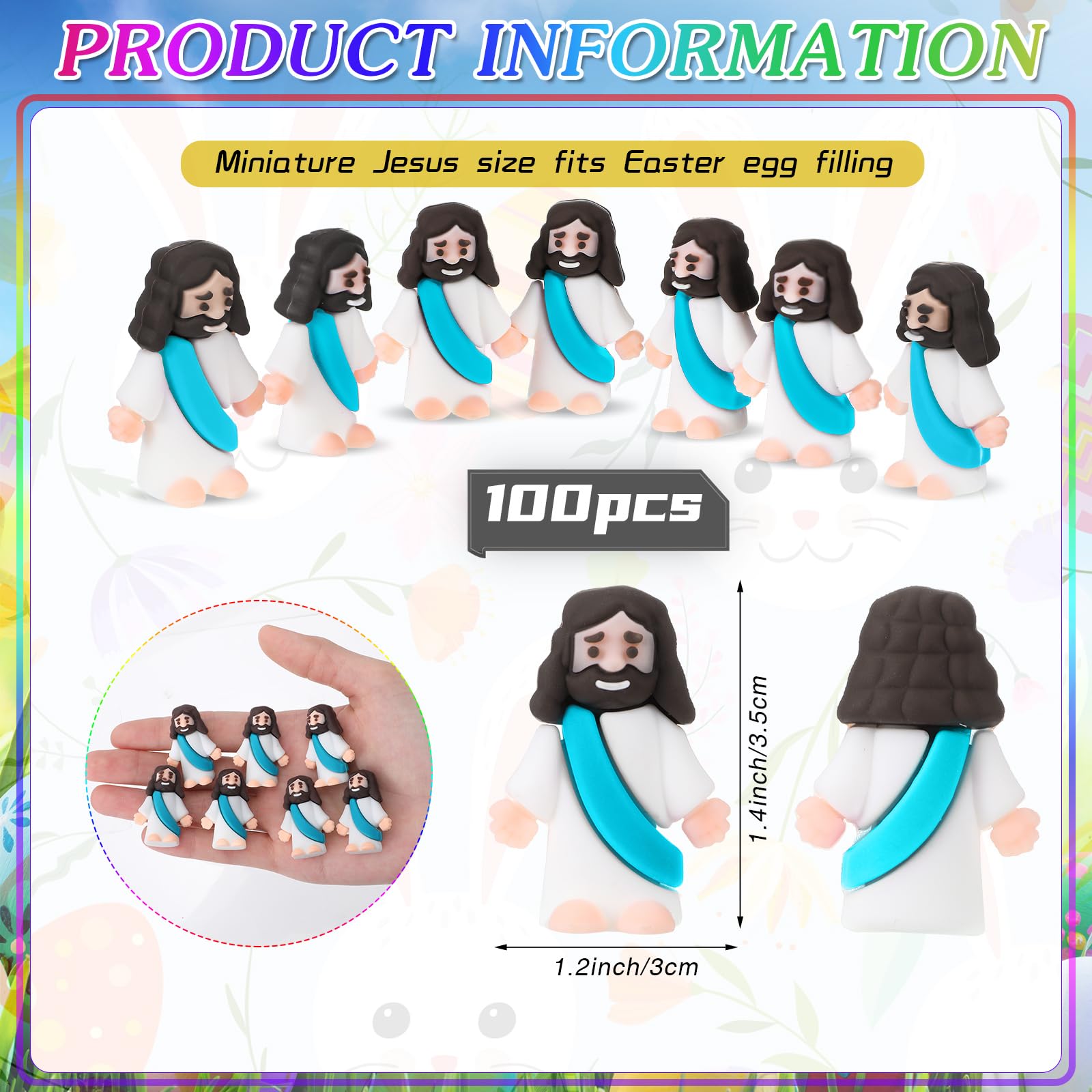 Snapklik.com : Bememo 100 Pcs Jesus Toys Original Design Mini Rubber ...
