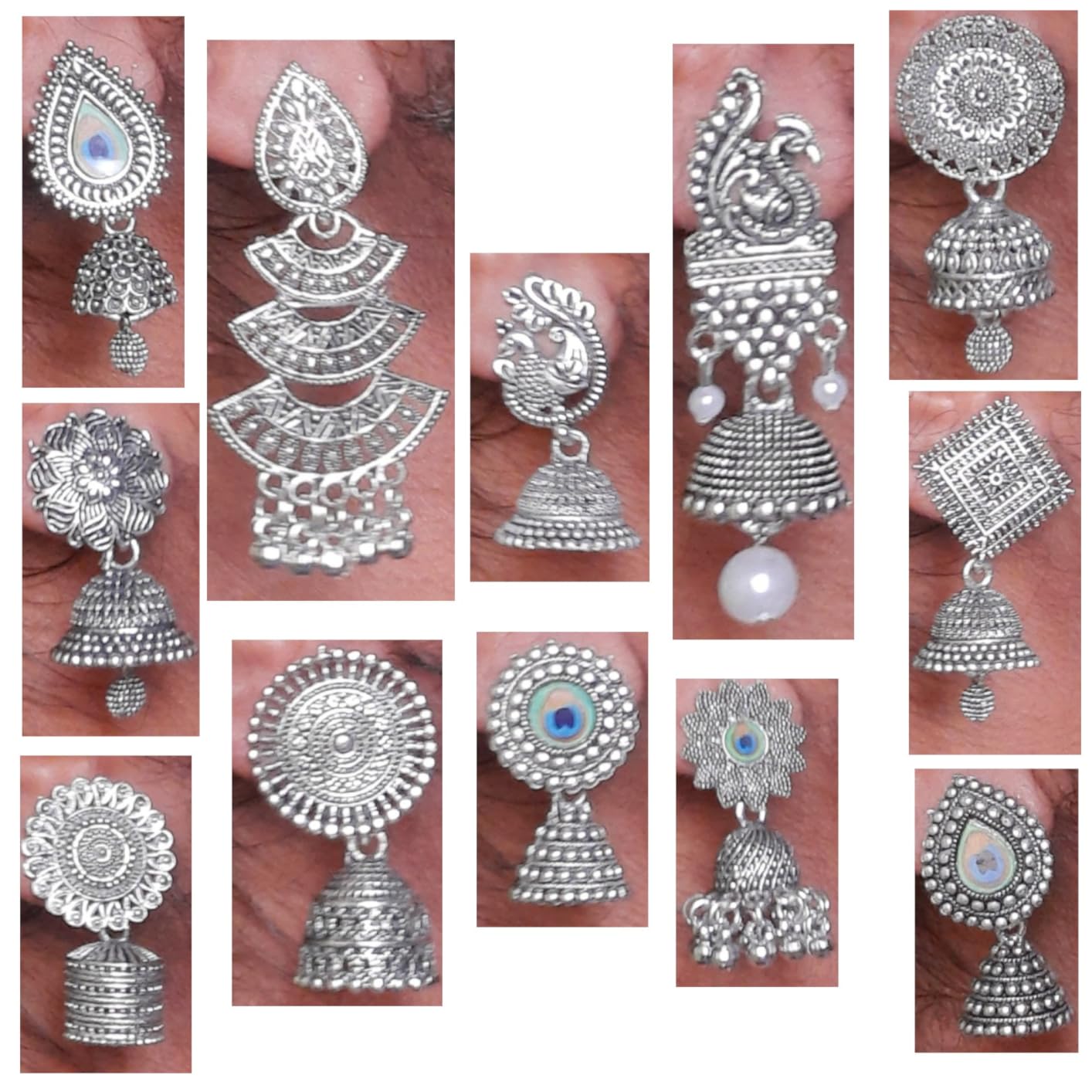 MEENAZ earrings for women fashion jhumka oxidised Silver Earrings for ...
