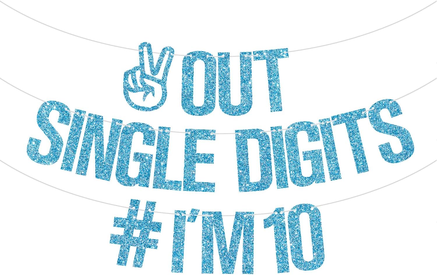 Amazon.com: Out Single Digits I'm 10 Banner, Double Digits 10, Happy ...