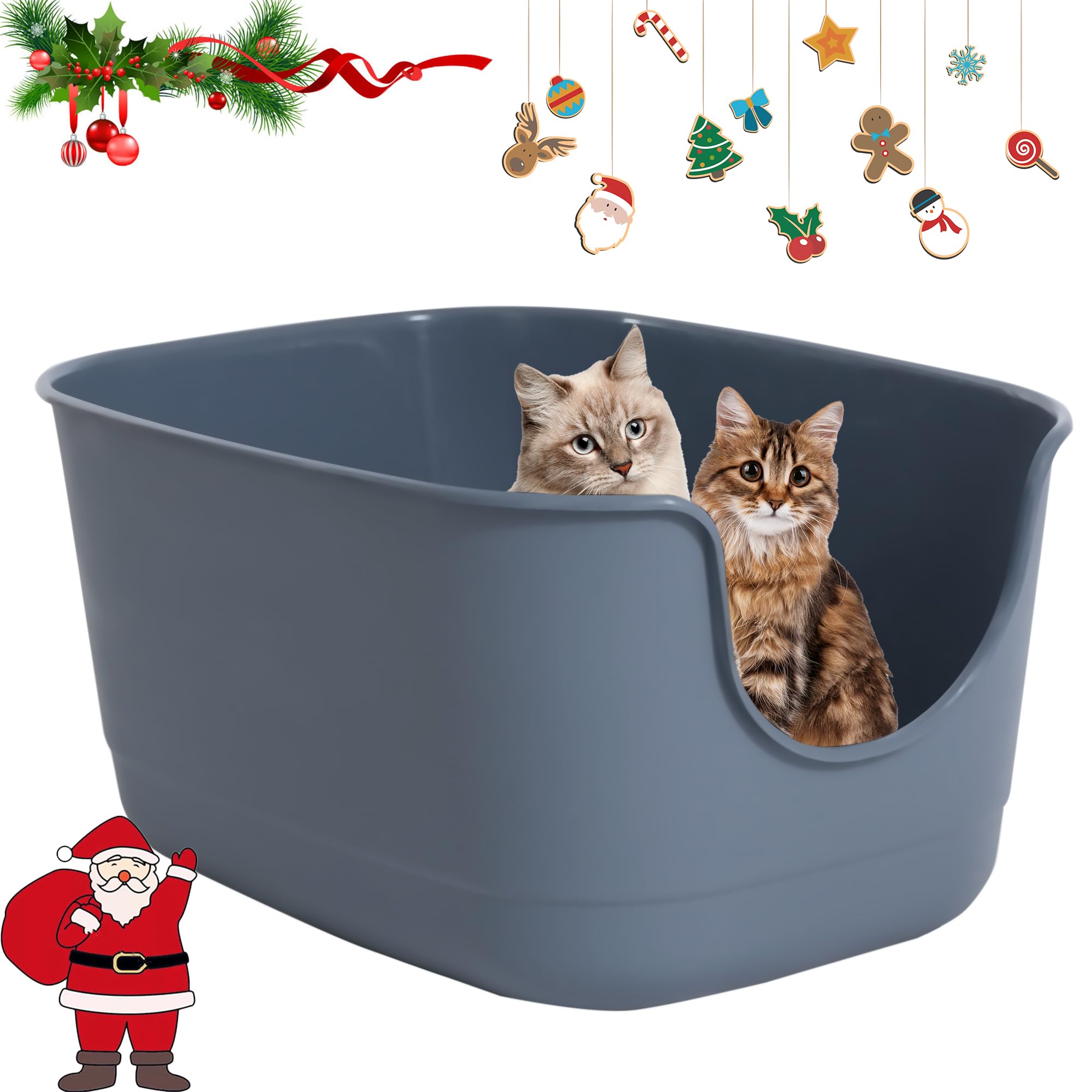 Suhaco High Sided Jumbo Cat Litter Tray Anti Splash Open Top Cat Litter ...