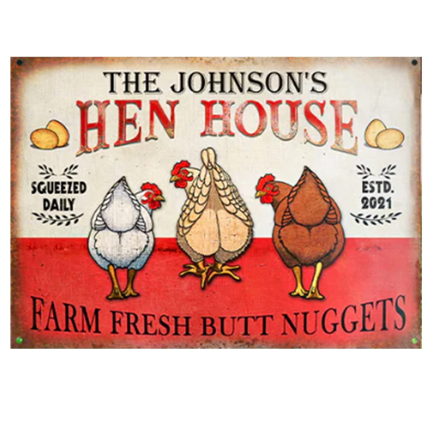 Amazon.com: Personalized Chicken Hen House Nuggets Customized Classic ...