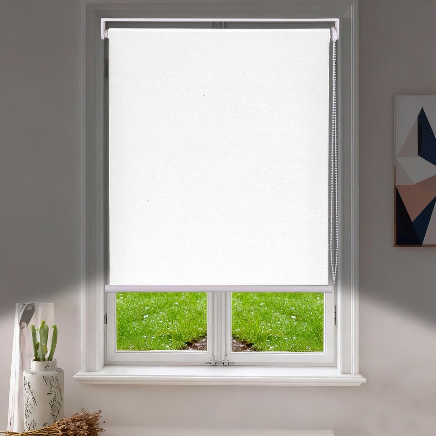 Roller Blinds No Drilling Blackout Stick on Self Adhesive Easy Fit No ...