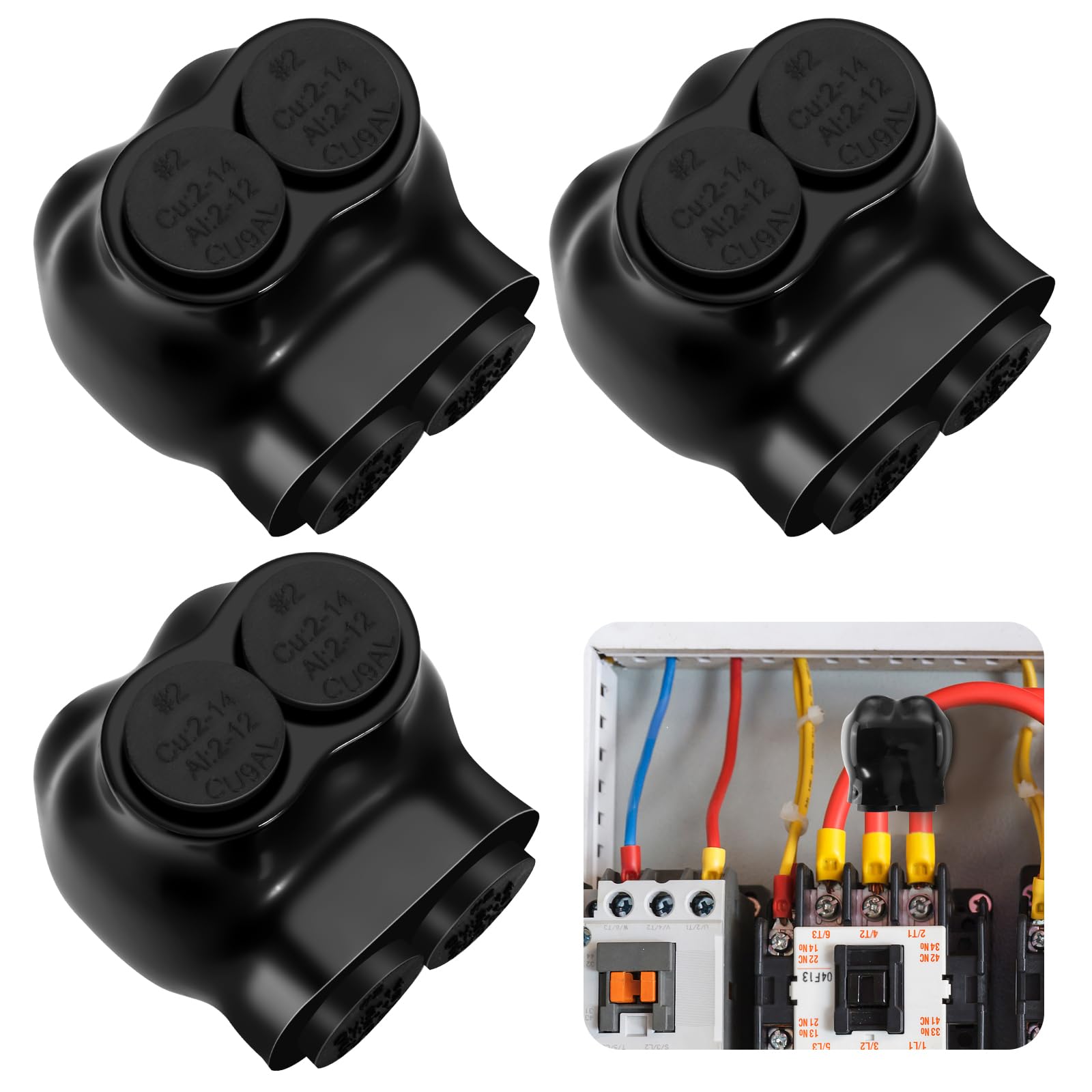 Amazon.com: 3 Pcs Insulated Multi Cable Connectors 2 Port Single Entry ...