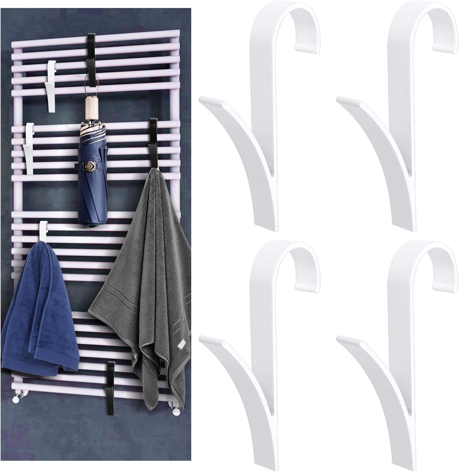 WENKO Door/Radiator Hooks, Chrome, 7 x 2.5 x 10.5 cm, set of 2 : Amazon ...