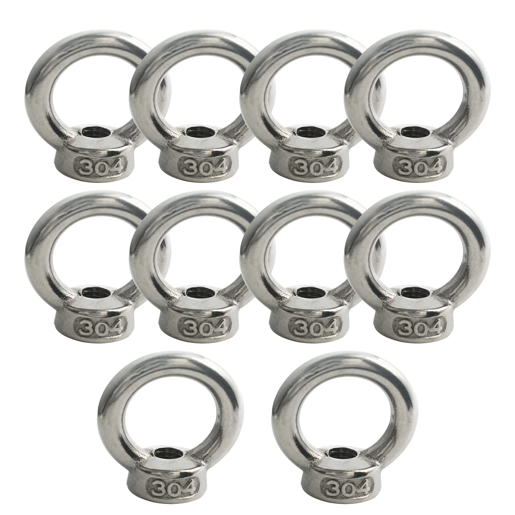 Snapklik.com : 10 Pcs M6 Stainless Lifting Eye Nuts Thread Ring ...