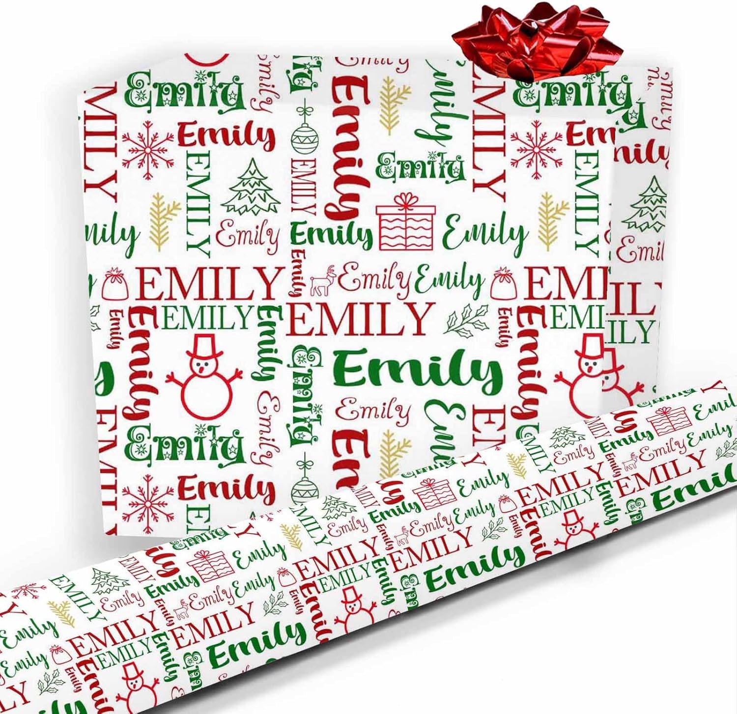 Amazon.com: Personalized Christmas Wrapping Paper,Custom Face Xms ...