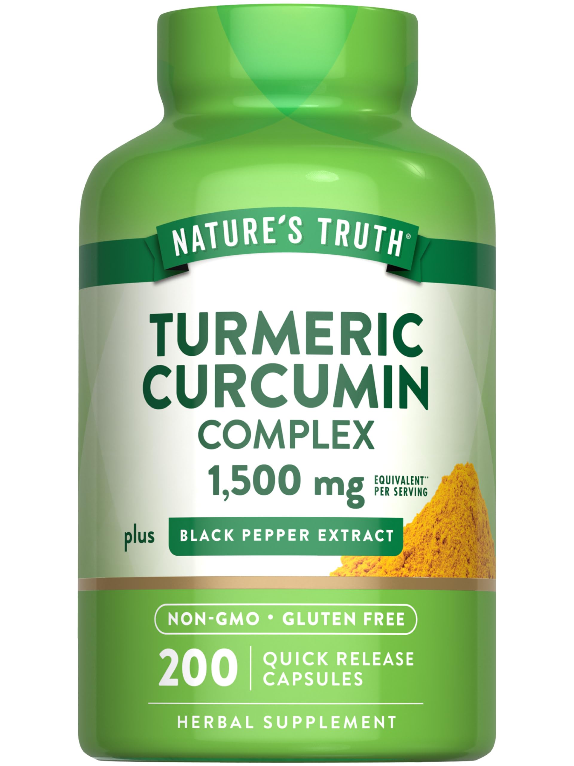 Amazon.com: Nature's Truth Turmeric Curcumin Complex | 1500mg | 200 ...